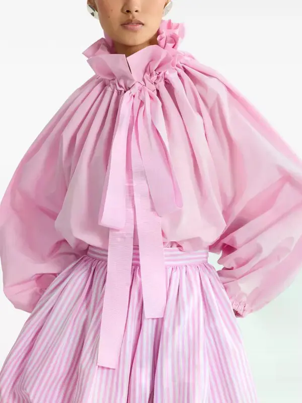 PATOU Ruffled Tie-neck Top - Pink