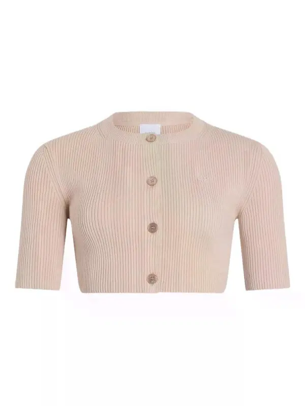 PATOU Ribbed Cropped Cardigan - Neutrals