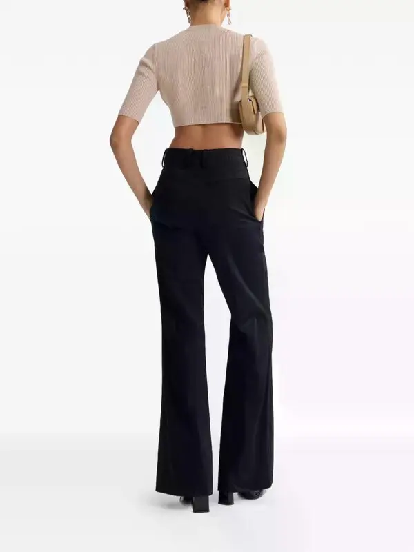 PATOU Ribbed Cropped Cardigan - Neutrals
