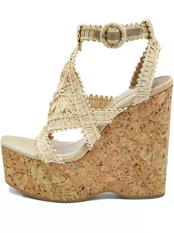 PALOMA BARCELO Raffia-cork Wedge Sandals