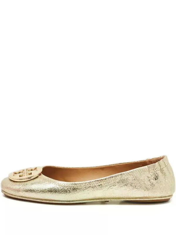 Tory Burch Minnie Leather Ballet Flats - Gold