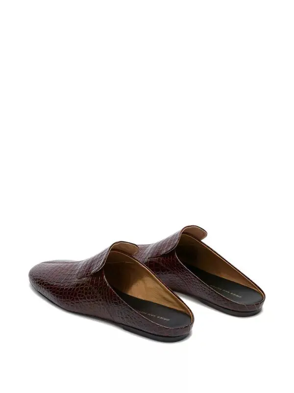 Dries Van Noten Embossed Leather Mules