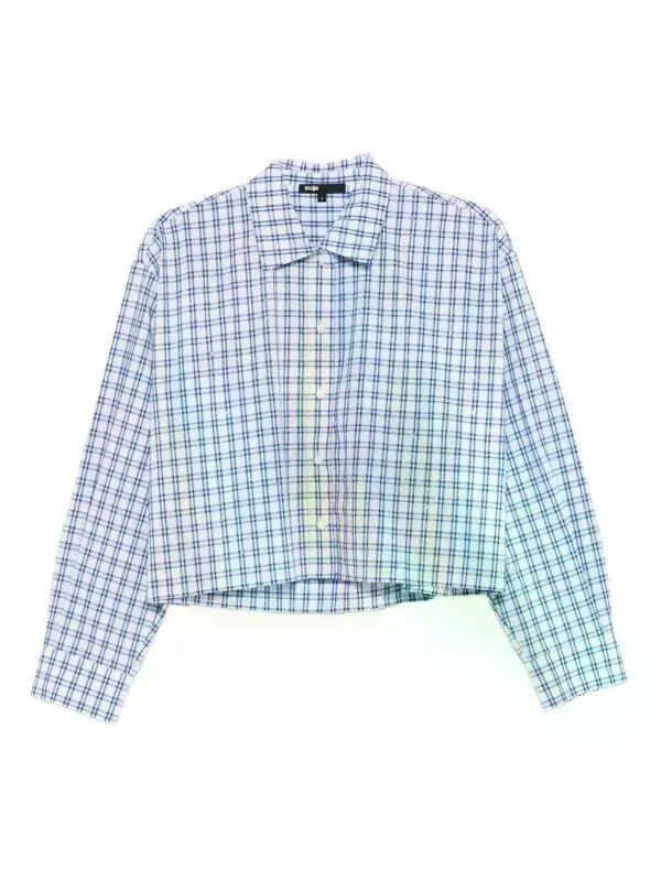 Maje Embellished Check Cotton Shirt With Removable Tie