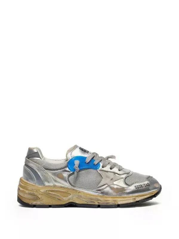 GOLDEN GOOSE Metallic Star Appliqué Sneakers - Silver