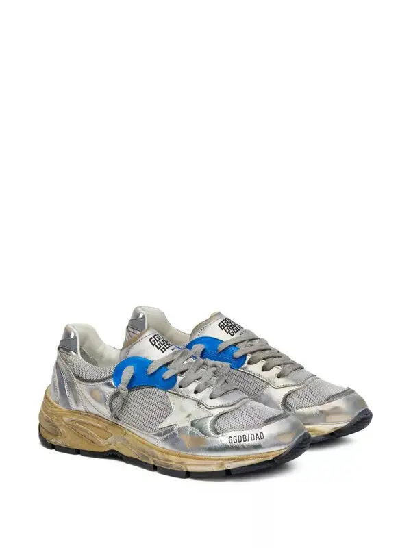 GOLDEN GOOSE Metallic Star Appliqué Sneakers - Silver