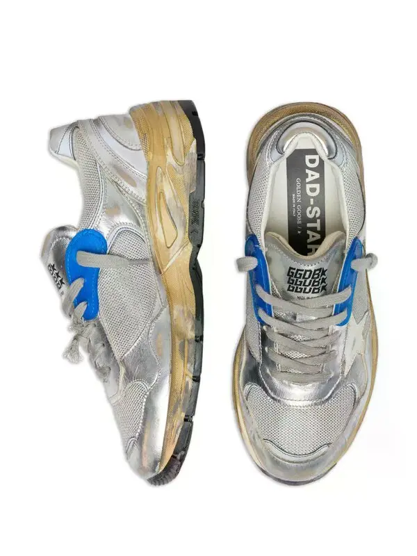 GOLDEN GOOSE Metallic Star Appliqué Sneakers - Silver