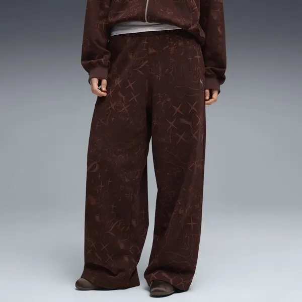 PUMA Graphic Fleece Lounge Pants - Brown