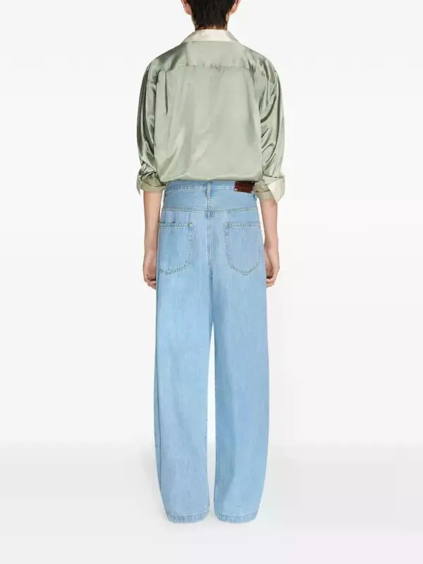Dries Van Noten Pleated Wide Leg Jeans