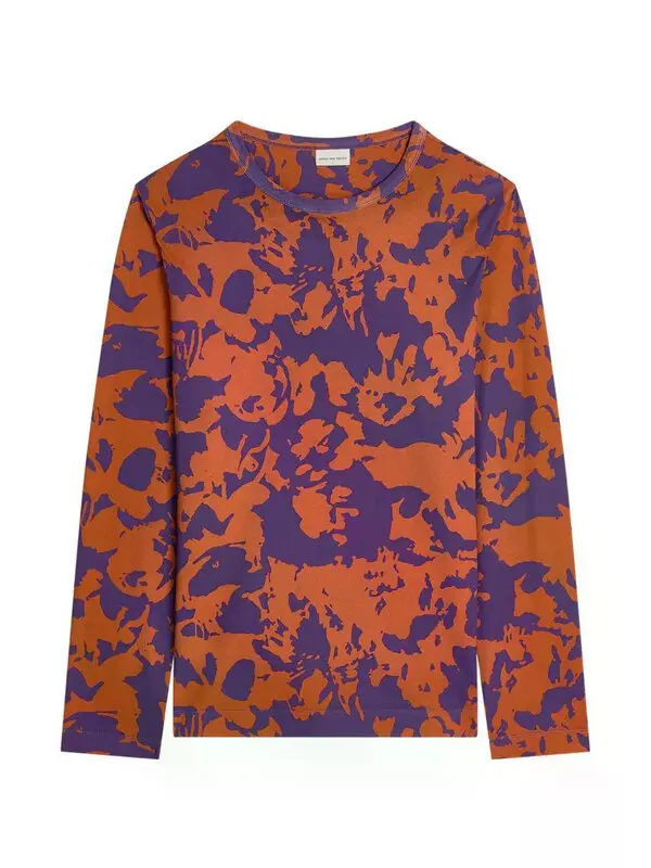 Dries Van Noten Printed Cotton T-shirt - Orange
