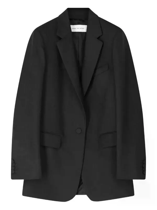 Dries Van Noten Loose-fit Herringbone Wool Blazer