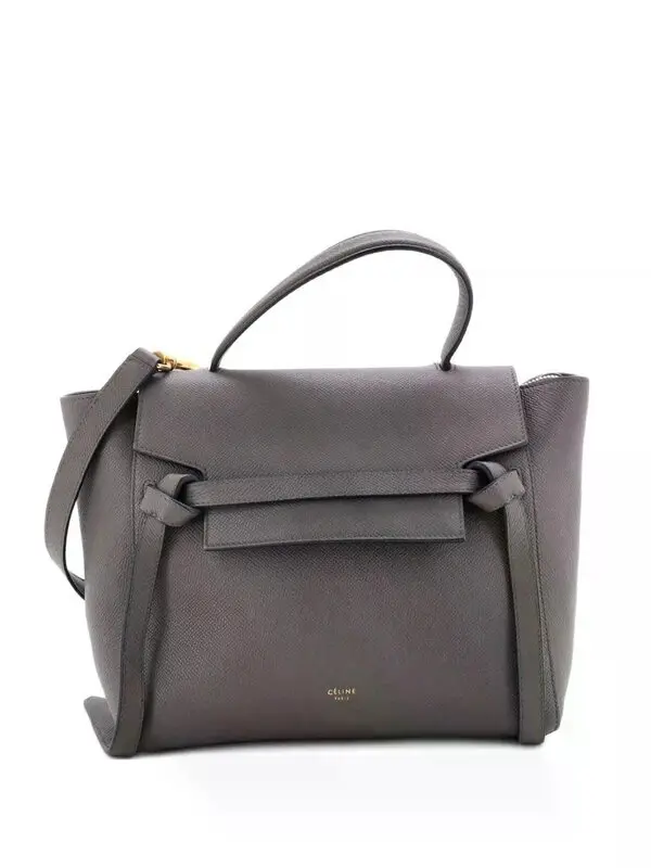 Celine Belt Bag Textured Leather Micro Satchel - Grey