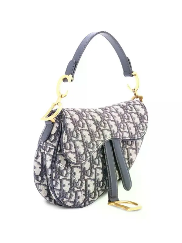 Dior Saddle Handbag Oblique Canvas Mini - Blue