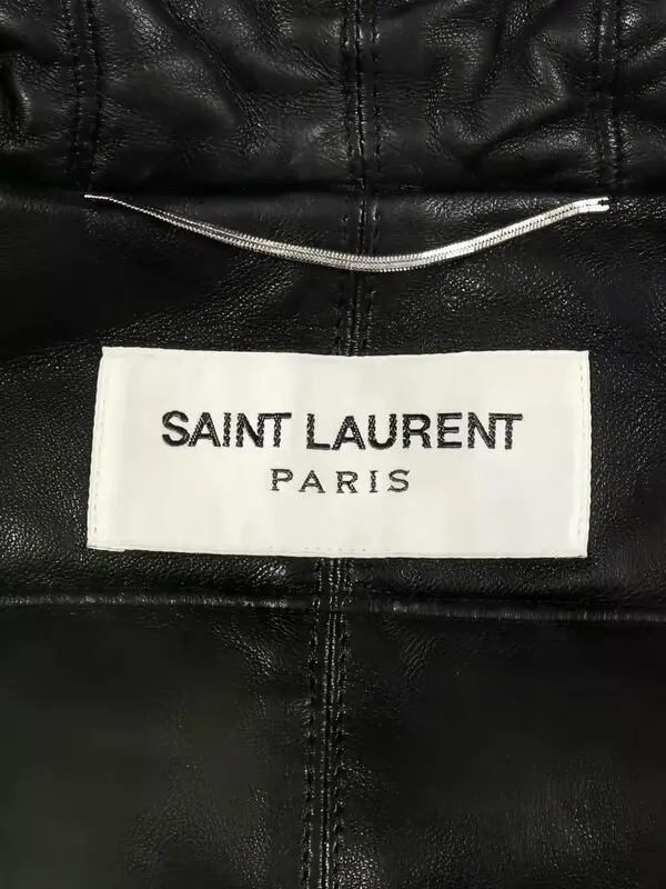 Saint Laurent Quilted Leather Hooded Coat