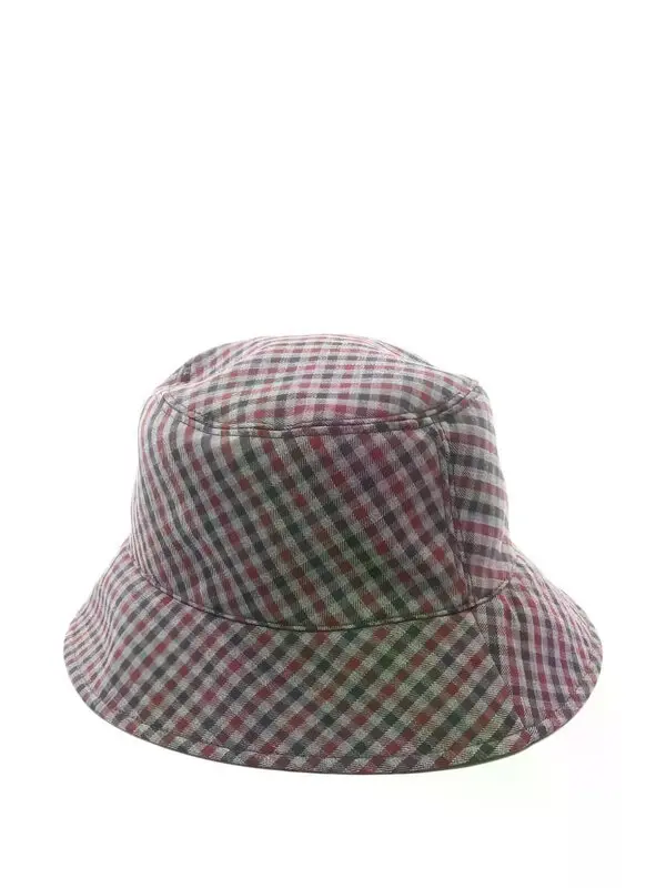 Miu Miu 2010s Checked Bucket Hat - Grey