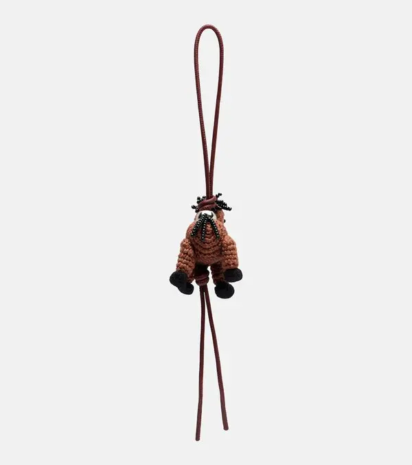 Loewe Horse Beaded Bag Charm - Brown