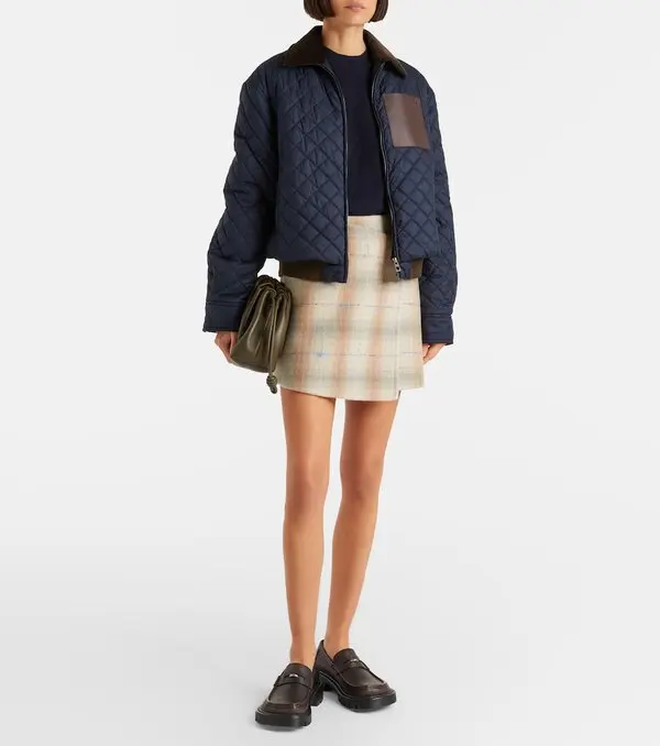 Loewe Corduroy-trimmed Quilted Blouson Jacket - Blue