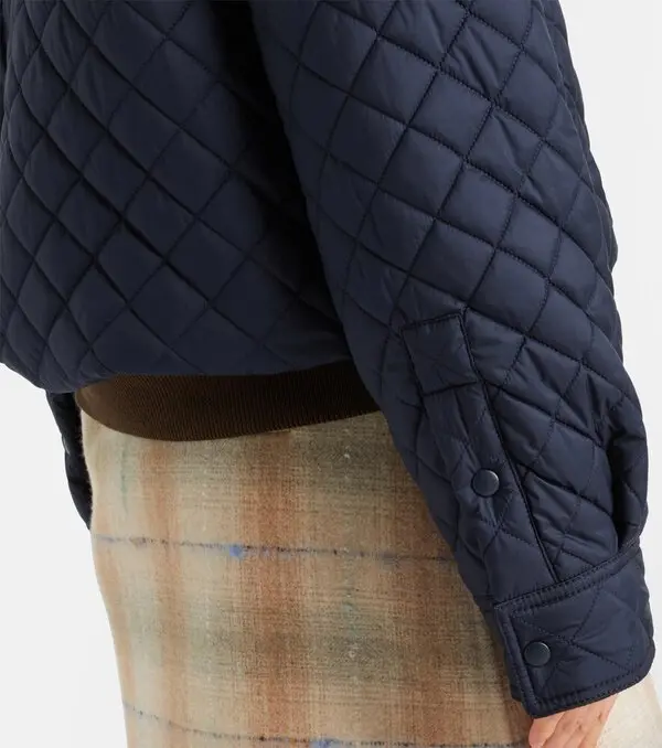 Loewe Corduroy-trimmed Quilted Blouson Jacket - Blue