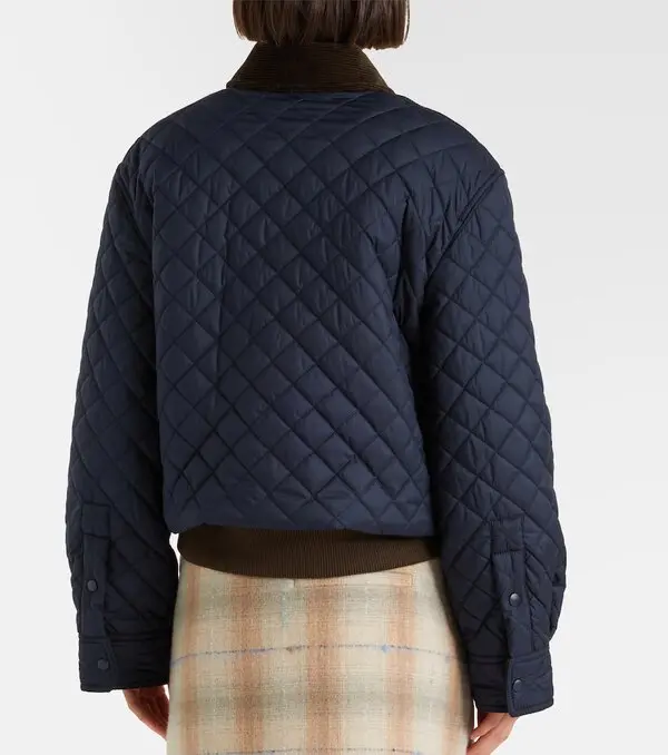 Loewe Corduroy-trimmed Quilted Blouson Jacket - Blue