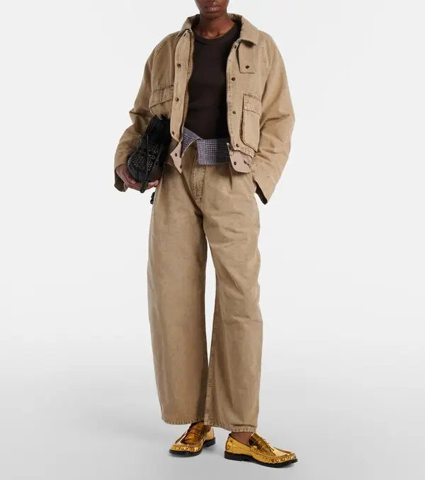 Loewe Wool-trimmed Barrel-leg Jeans