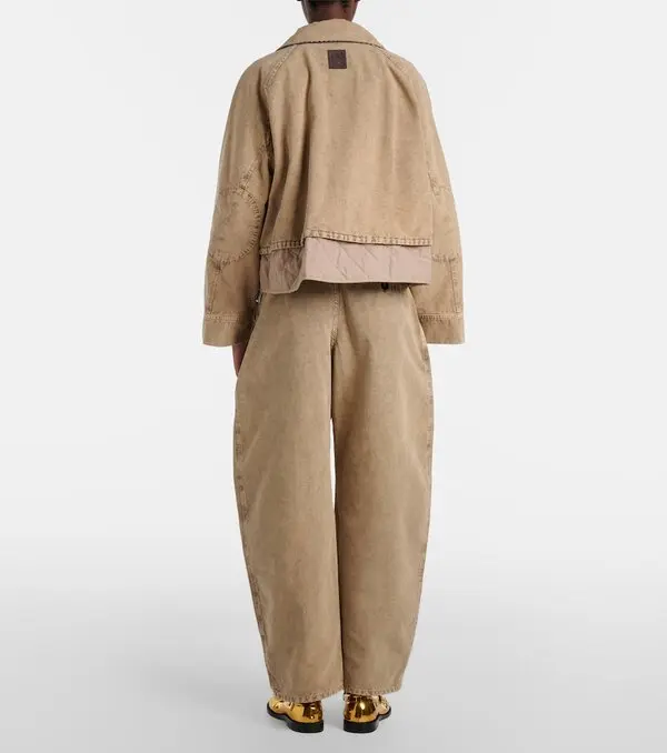 Loewe Wool-trimmed Barrel-leg Jeans