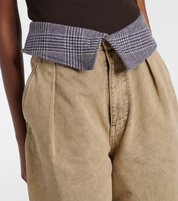 Loewe Wool-trimmed Barrel-leg Jeans