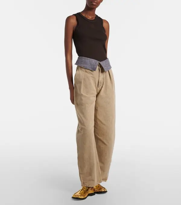 Loewe Wool-trimmed Barrel-leg Jeans
