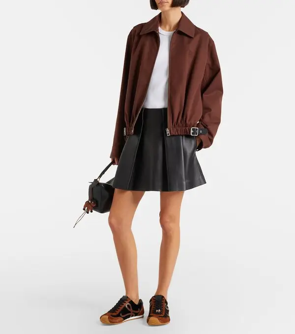 Loewe Pleated Leather Mini Skirt