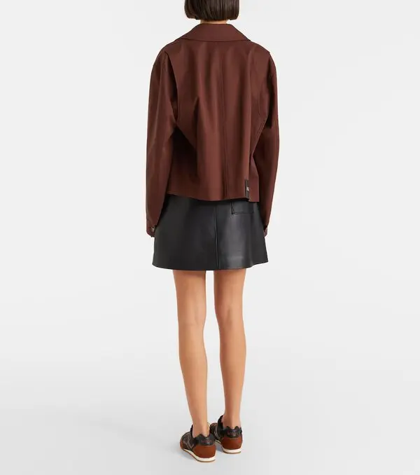 Loewe Pleated Leather Mini Skirt