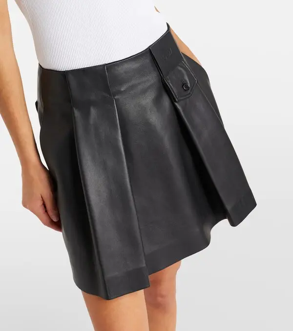 Loewe Pleated Leather Mini Skirt