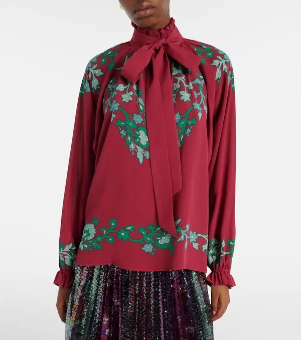 La DoubleJ Cerere Floral Satin Blouse