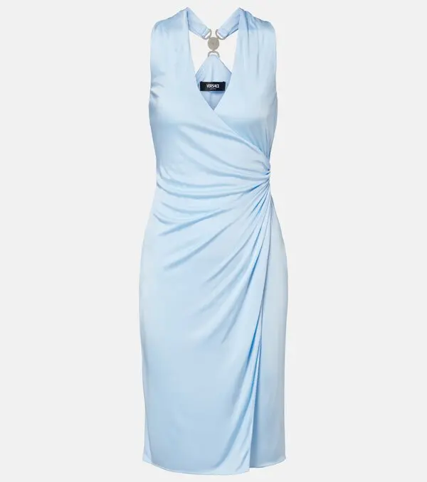 Versace Medusa '95 Ruched Jersey Minidress - Blue
