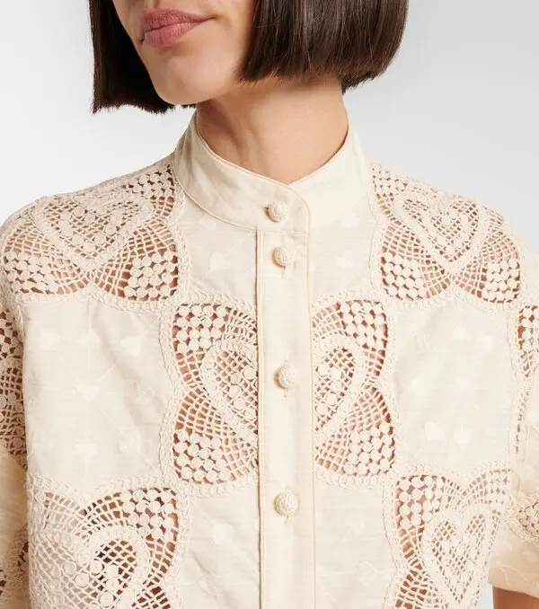 Zimmermann Wanderlust Crochet Cotton-blend Shirt - White