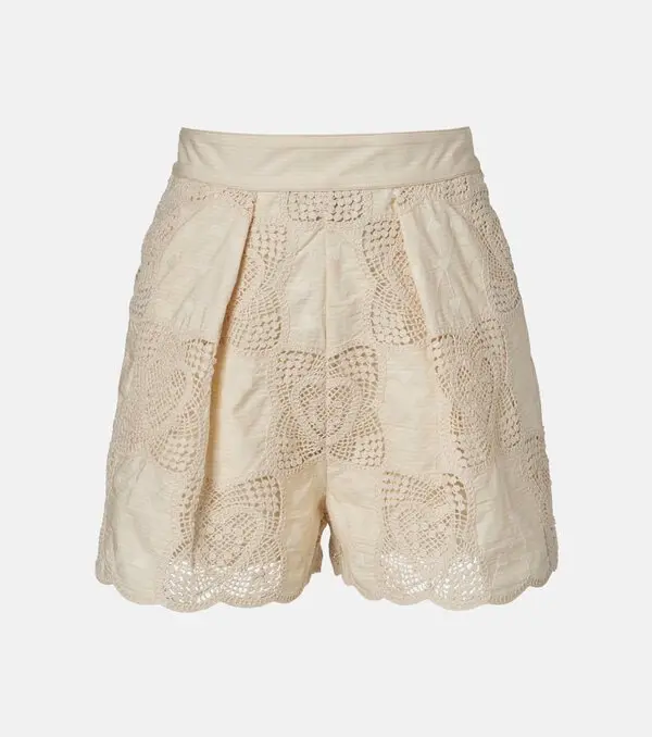 Zimmermann Wanderlust Crochet Cotton-blend Shorts