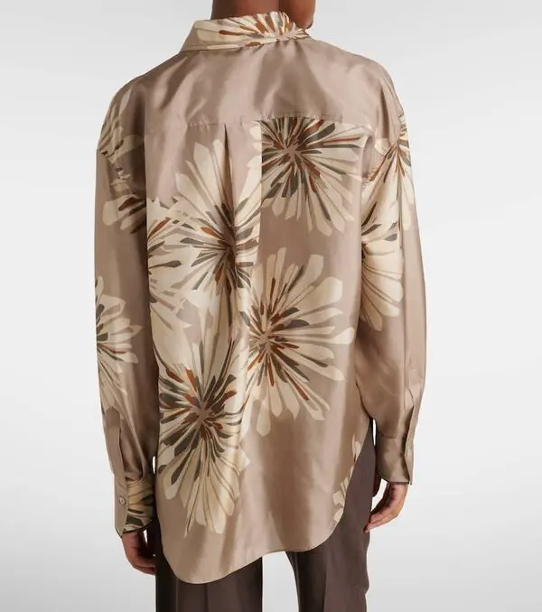 Brunello Cucinelli Floral Print Silk Shirt