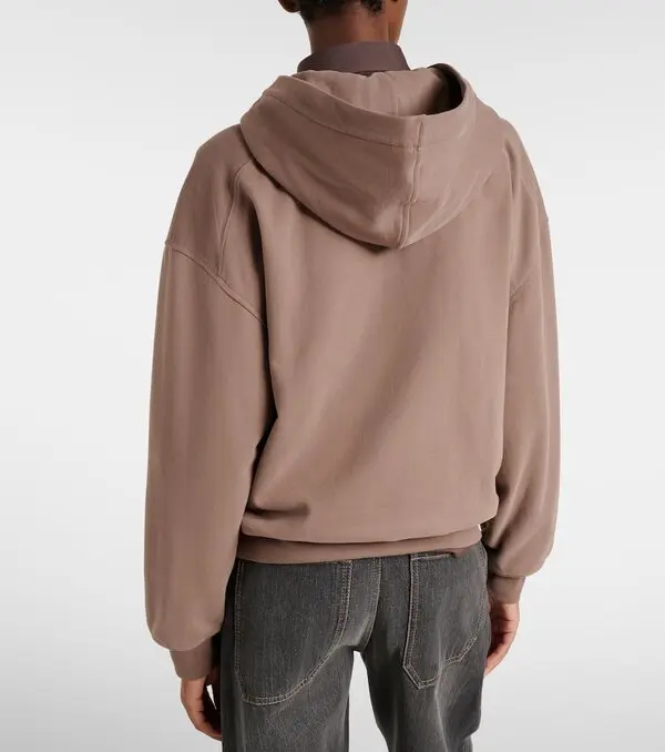 Brunello Cucinelli Cotton Jersey Zip-up Hoodie - Brown