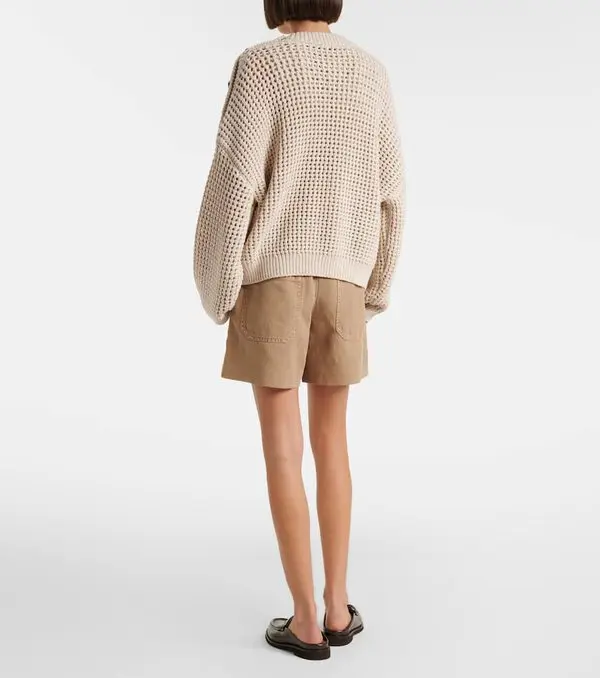 Brunello Cucinelli Cotton And Linen Bermuda Shorts - Beige