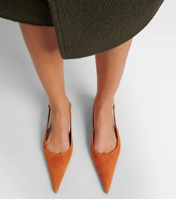 Victoria Beckham Suede Slingback Flats
