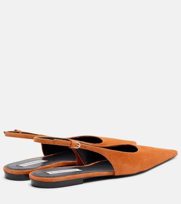 Victoria Beckham Suede Slingback Flats