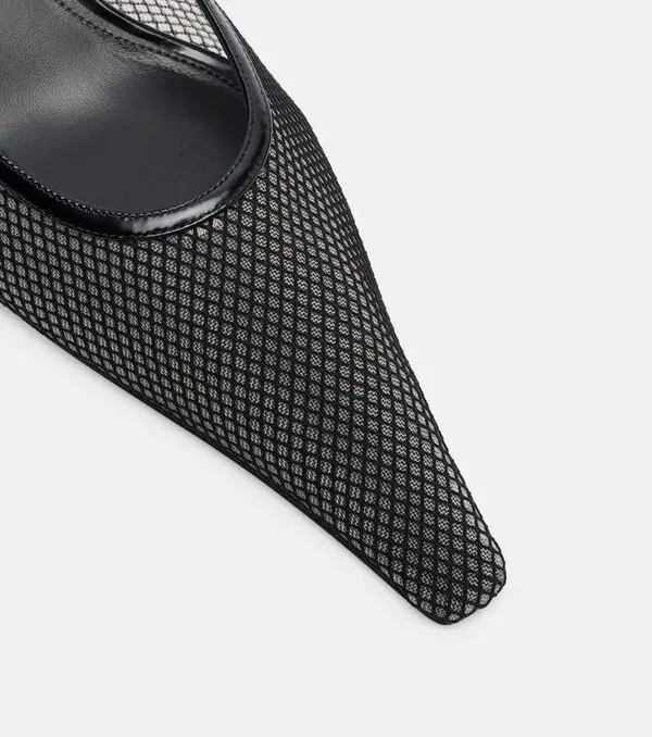 Victoria Beckham Leather-trimmed Mesh Mules
