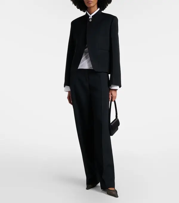Victoria Beckham Leather-trimmed Mesh Mules