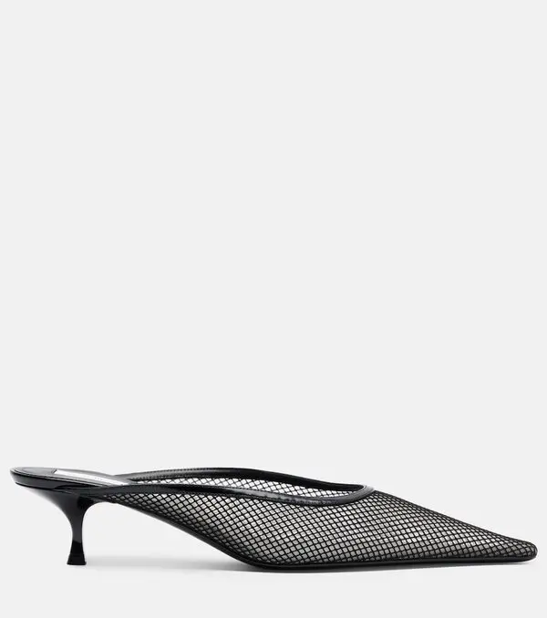 Victoria Beckham Leather-trimmed Mesh Mules