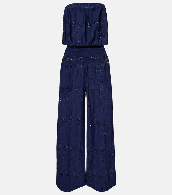 Melissa Odabash Naomi Cotton Jumpsuit - Blue