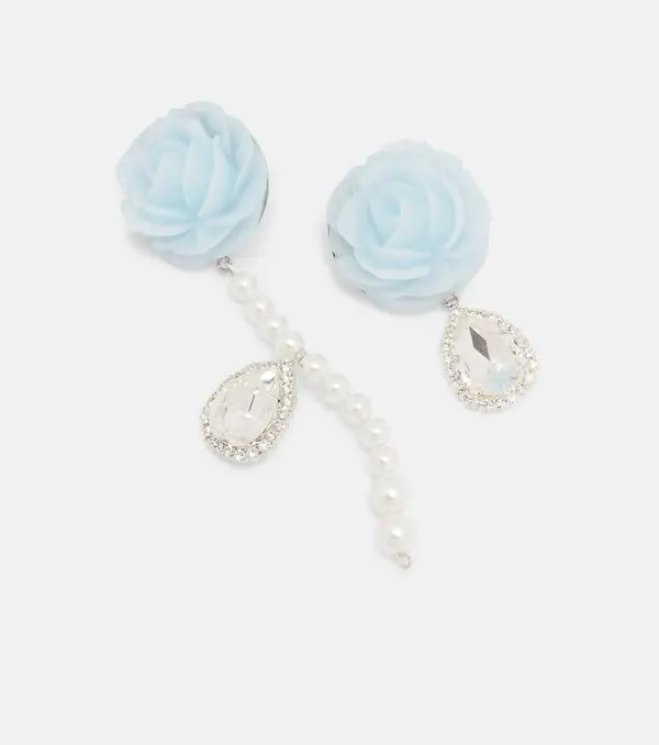 Magda Butrym Rose Embellished Drop Earrings