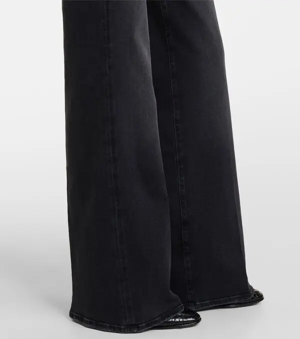 7 For All Mankind Lotta Wide-leg Jeans In Halona - Black