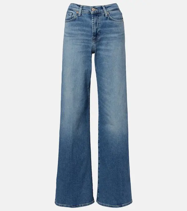 7 For All Mankind Lotta Wide-leg Jeans - Blue