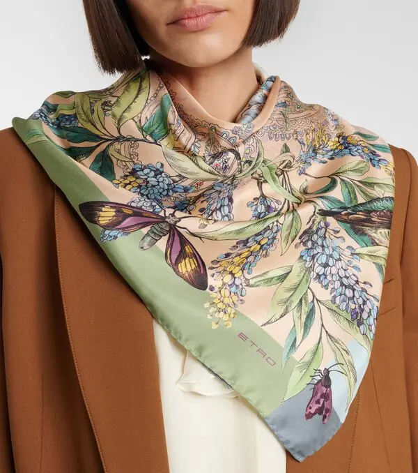 Etro Norma Floral Silk Scarf