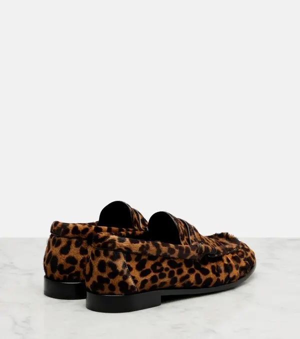 Saint Laurent Le Loafer Calf Hair Penny Loafers - Brown