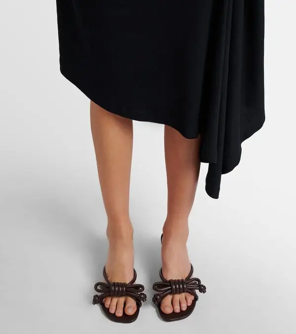 Loewe Flamenco 45 Leather Mules - Brown