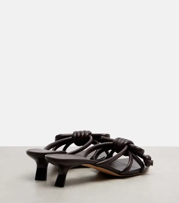 Loewe Flamenco 45 Leather Mules - Brown