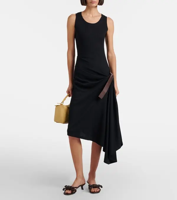 Loewe Flamenco 45 Leather Mules - Brown